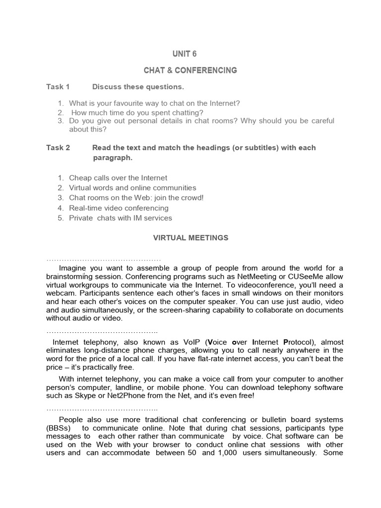 unit6 | PDF | Online Chat | Instant Messaging