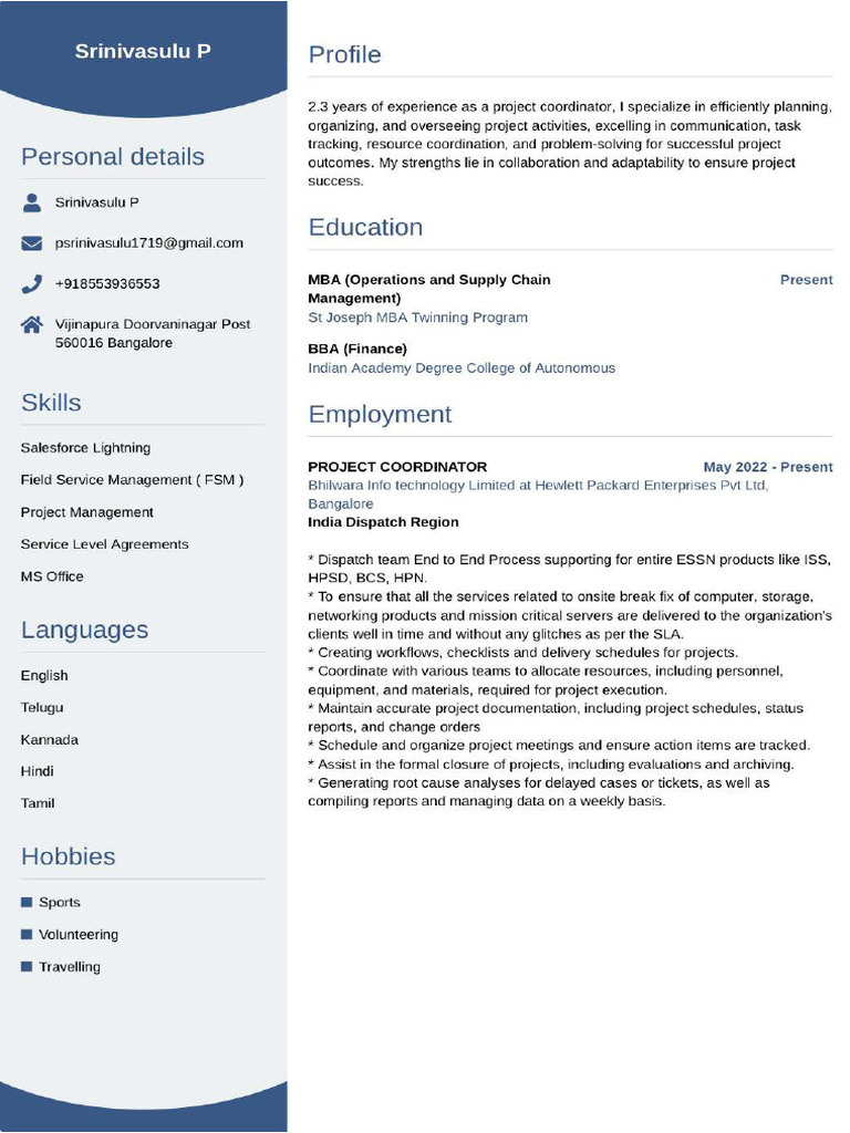 Srinivas Resume | PDF
