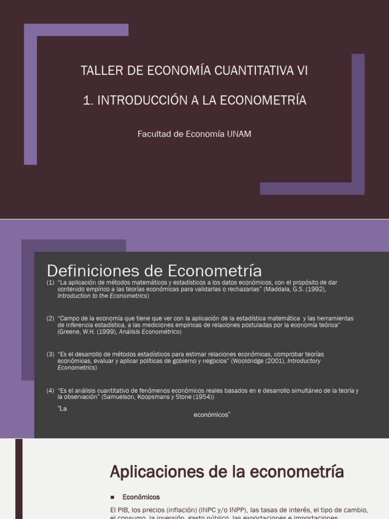 1 Introducción TEC VI (1) | PDF | Econometría | Análisis de variación 1 Introducción TEC VI (1) | PDF | Econometría | Análisis de variación