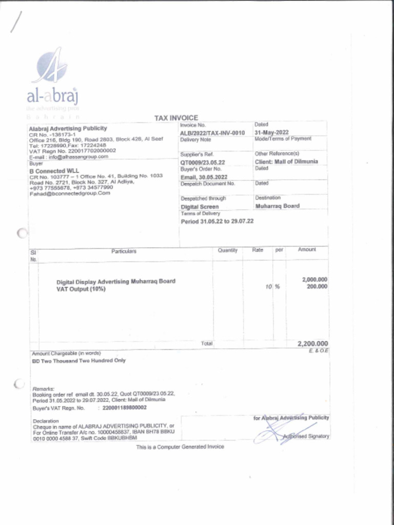 B Connected Sample Purchase Invoices | PDF