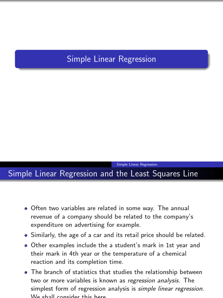 Regression Slides | PDF | Regression Analysis | Least Squares