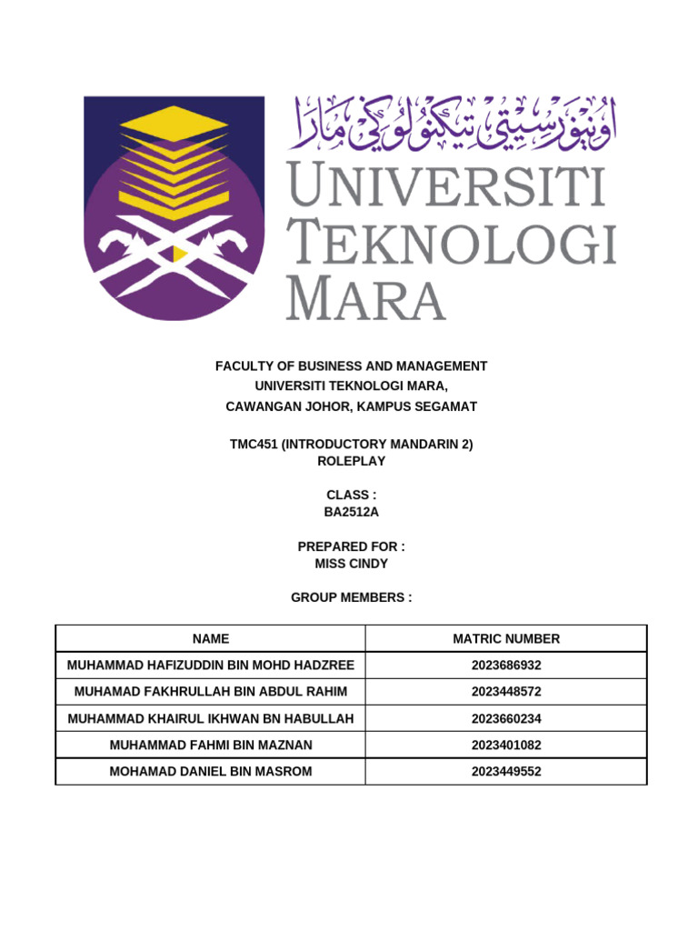 TMC451 Roleplay | PDF