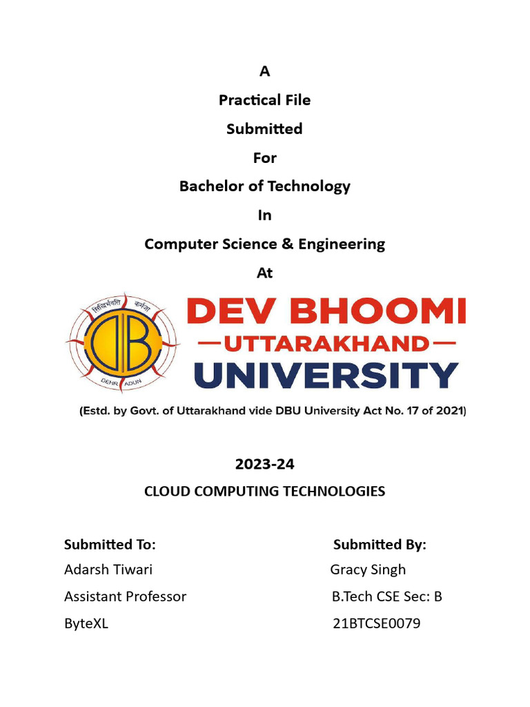 Cloud Computing Practical Guide for B.Tech | PDF | Virtual Machine ...