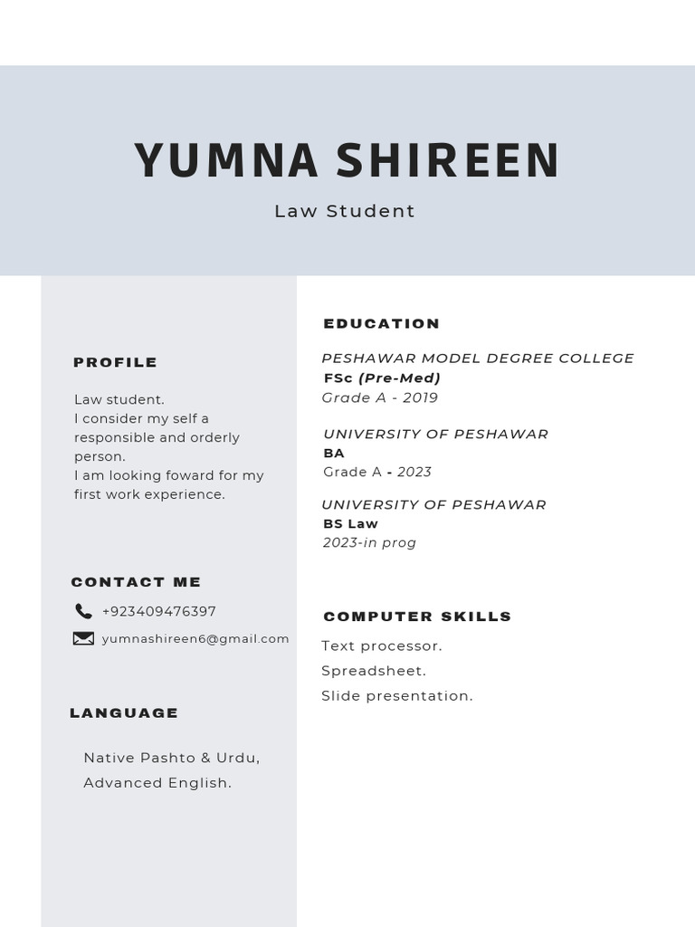 White Simple Student Cv Resume | PDF