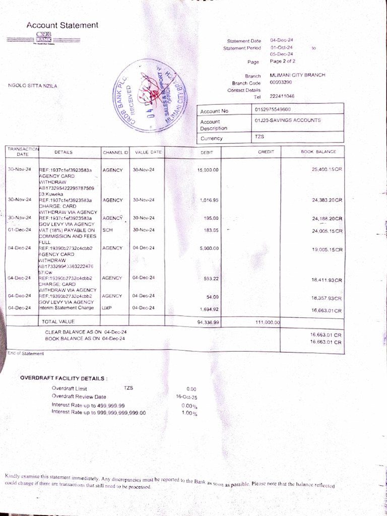 Adobe Scan Dec 04, 2024 | PDF | Overdraft | Service Industries