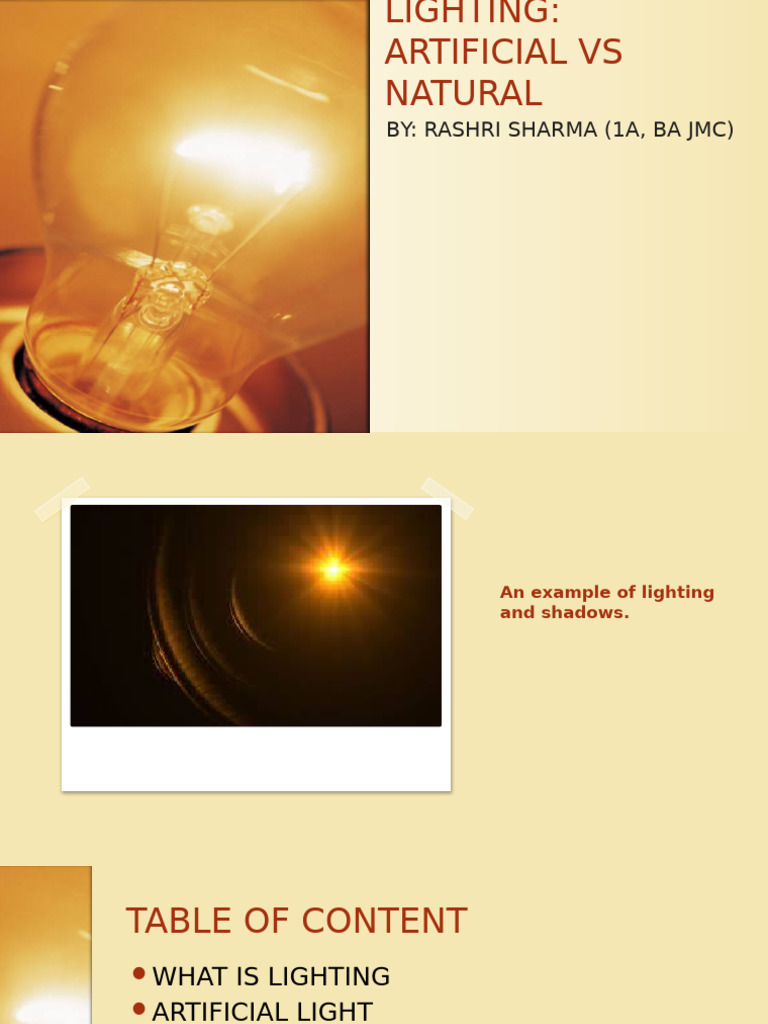 Artificial vs Natural Lighting Guide | PDF