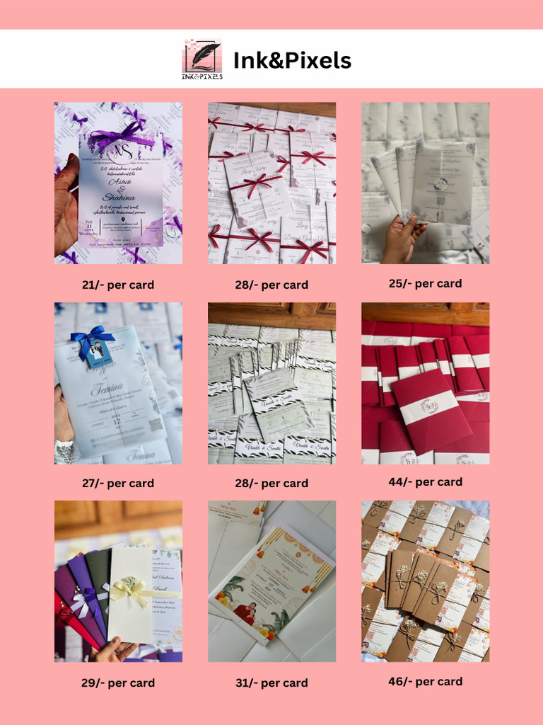 Price Chart Ink&Pixels | PDF