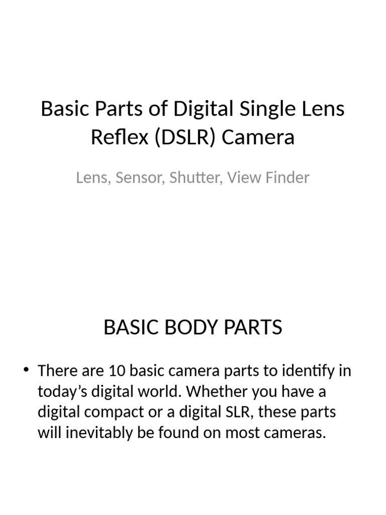 Parts_of_Digital_Single_Lens_Reflex_Aperture_Shutter_ISO | PDF | Digital Single Lens Reflex ...
