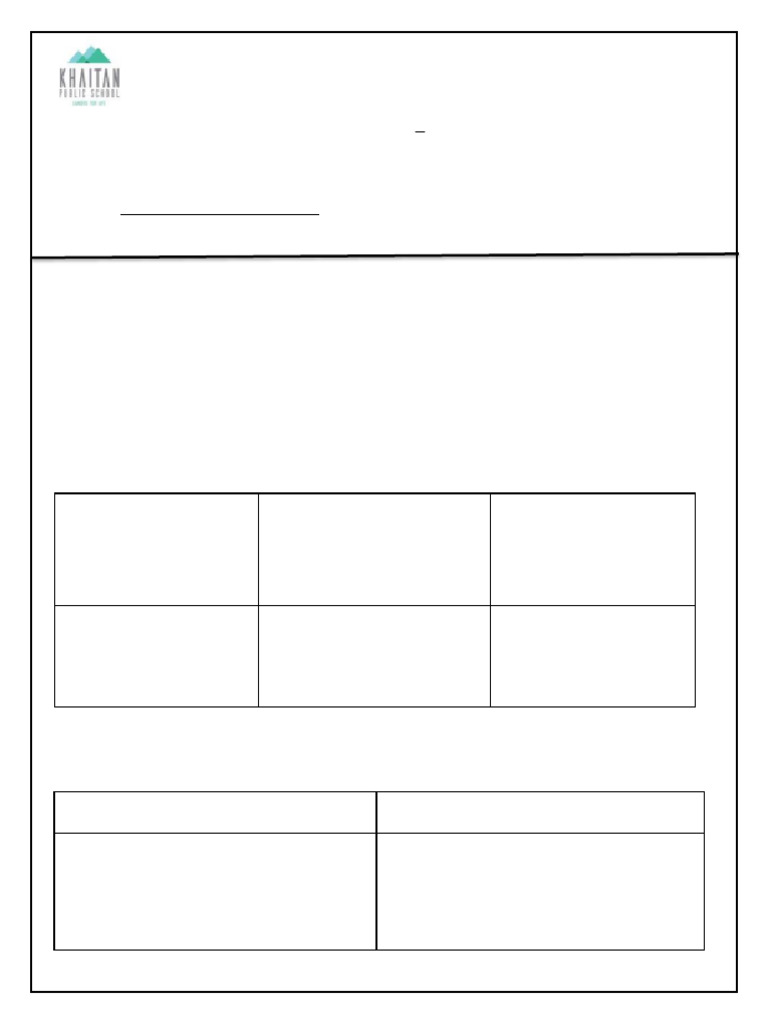 EVS (Grade 1) SD-2 - Practice Sheet 2 | PDF