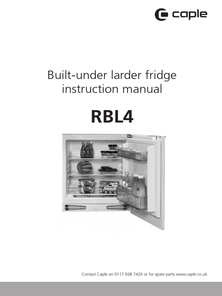 RBL4 Instruction Manual No Cropmarks | PDF | Refrigerator | Ac Power ...