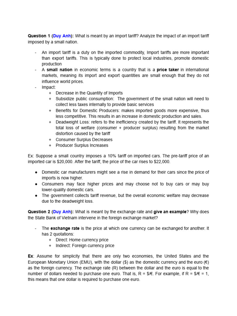 tự luận KTQT | PDF | Cost Of Living | Exchange Rate