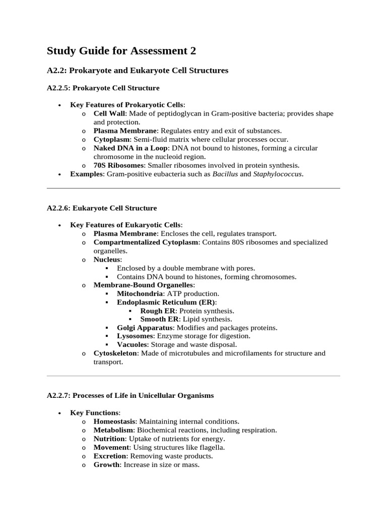 IB Biology Assessment 2 Studz Guide | PDF | Cell Membrane | Cell (Biology)