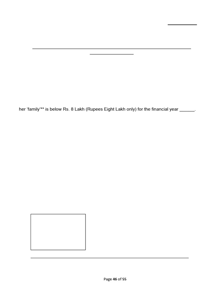 Income & Asset Certificate for EWS | PDF