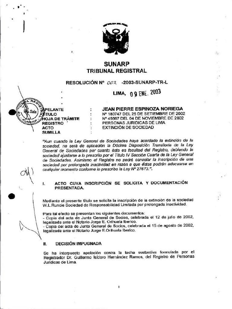 PDF Resolucion Del Tribunal Registral Compress | PDF