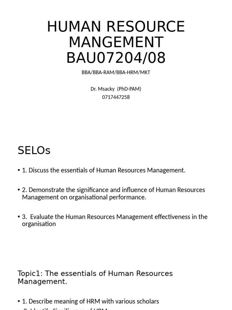HRM | PDF | Human Resource Management | Employment