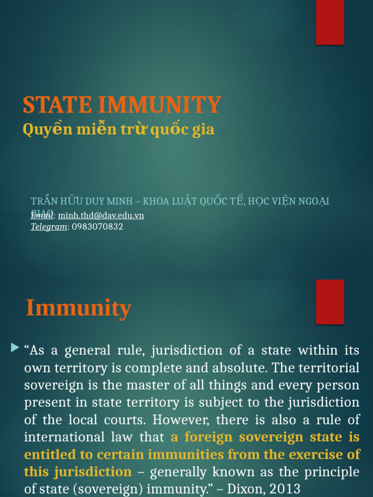 Lec 9.2 - State Immunity | PDF | Sovereign Immunity | International Law