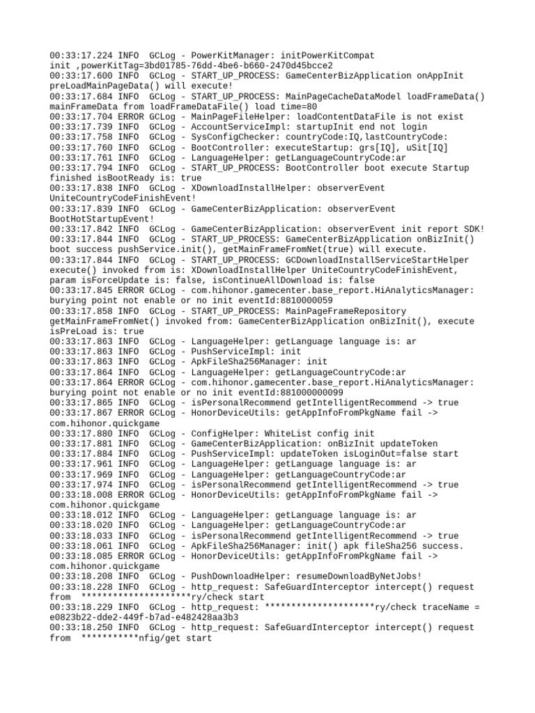 Game Center Startup Log Analysis | PDF | Hypertext | Internet Architecture