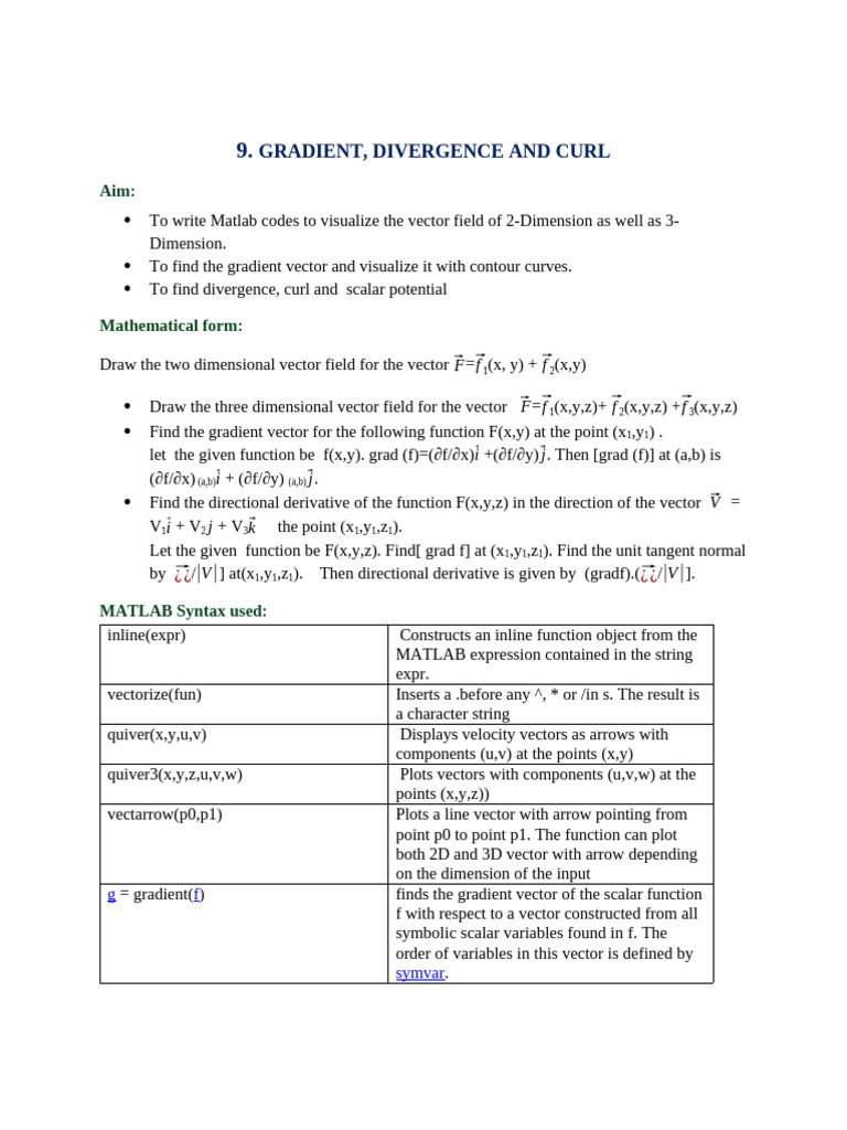 Adient Divergence Curl | PDF | Euclidean Vector | Divergence