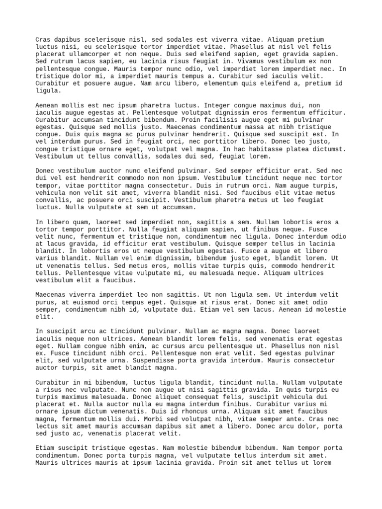 Cras Dapibus Scelerisque Nisl | PDF