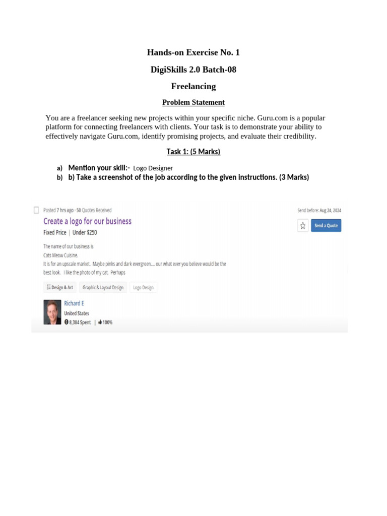 Exercise No1 Freelancing | PDF