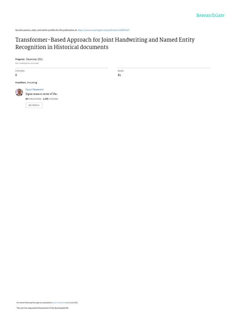 Transformer-Based Approach For Joint Handwriting A | PDF | Applied ...