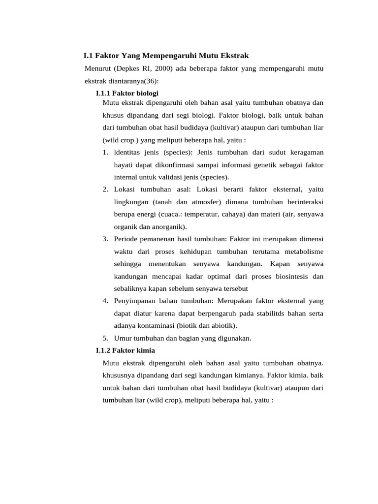 Faktor Penentu Mutu Ekstrak Tumbuhan | PDF