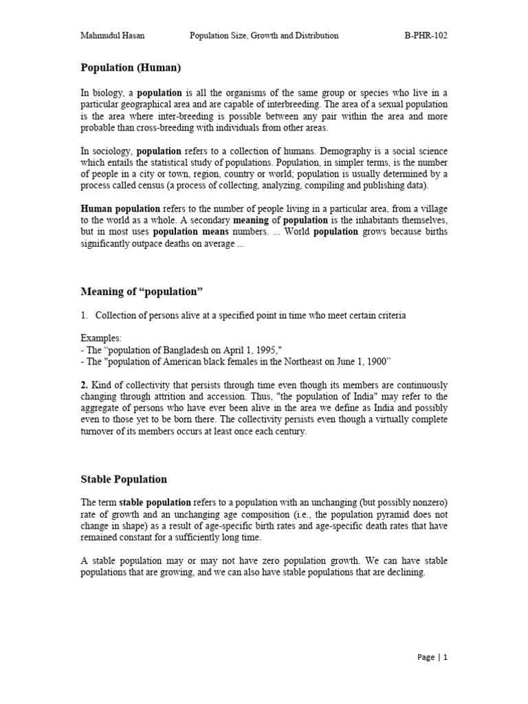 Demography and Population Insights | PDF | Demography | Census