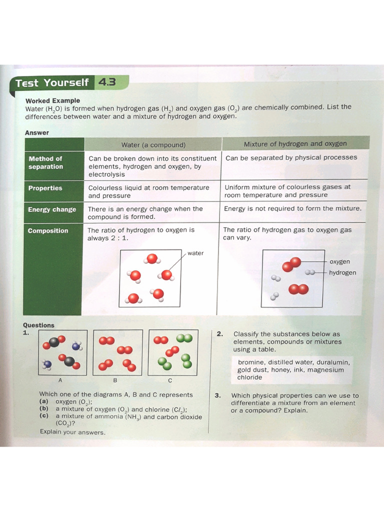 Elements, Compounds and Mixtures | PDF