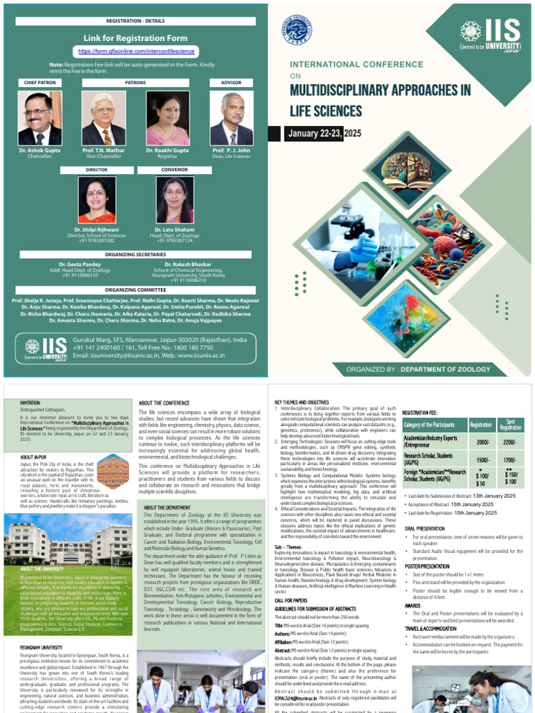 Zoology - Conference Brochure | PDF | Science | Systems Biology