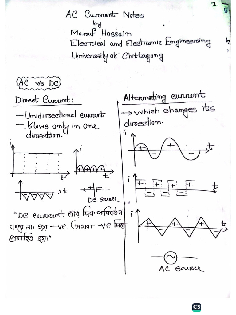 AC Current Notes (Maruf49) | PDF