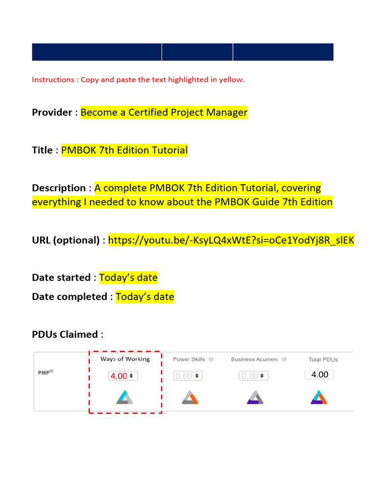 4.00+PDUS PMBOK+7th+Edition+Tutorial | PDF