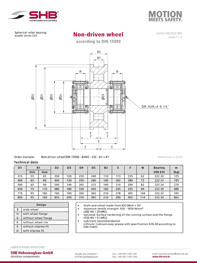 Datasheet Wheelset DIN 15090 06 22 EN | PDF
