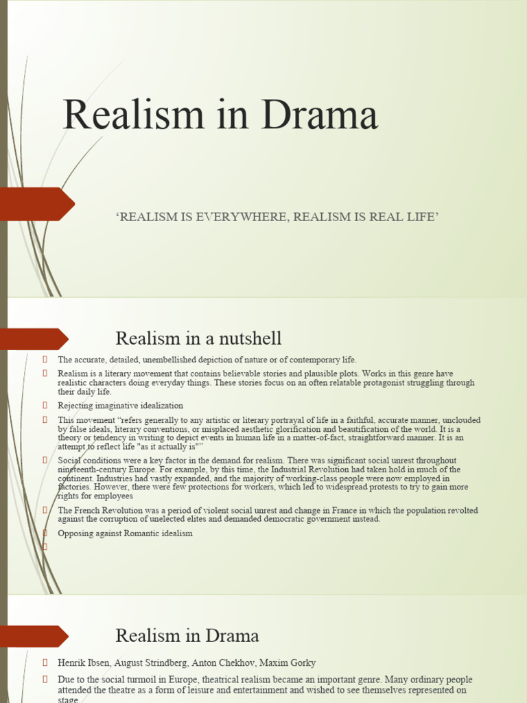 Realism in Drama | PDF | Realism (Arts) | A Doll's House