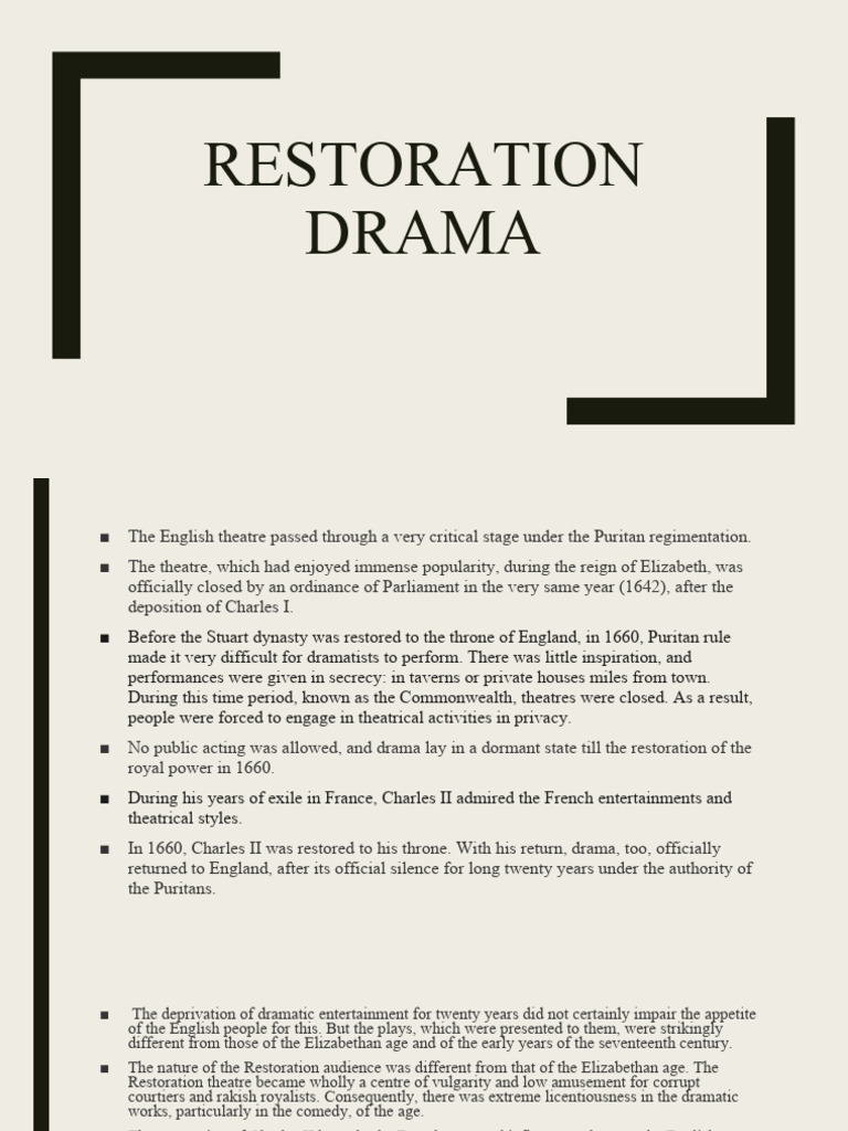 Restoration Drama-The Way of The World | PDF | Restoration Comedy