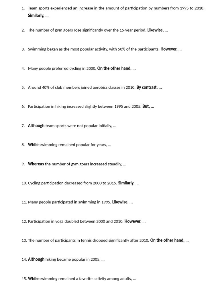 IE3 - Linking Words (Sentence Races) | PDF