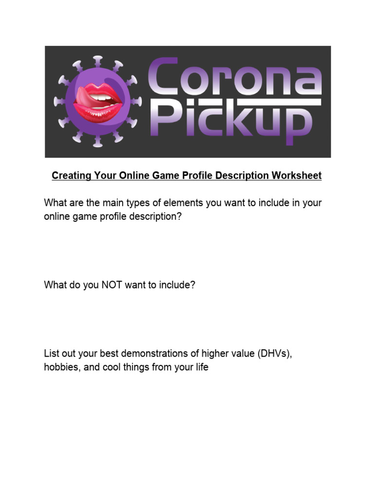Online Game Profile Description Guide | PDF