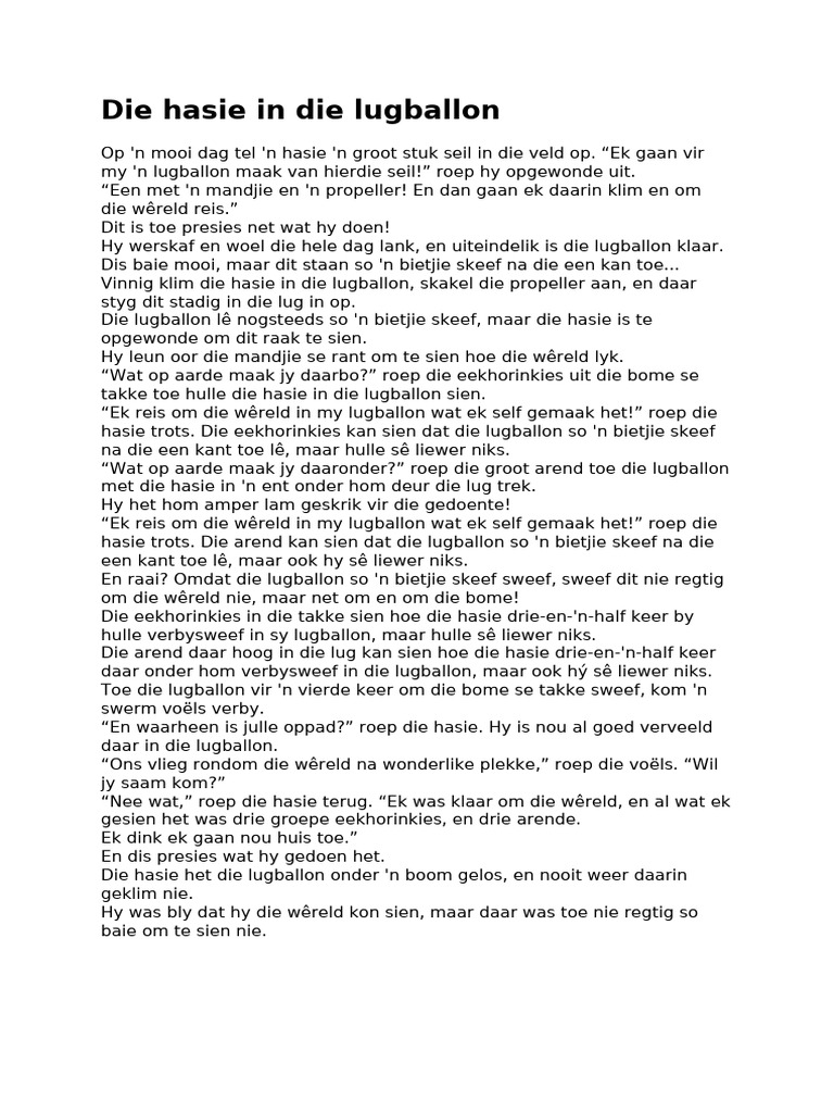 Die Hasie in Die Lugballon | PDF