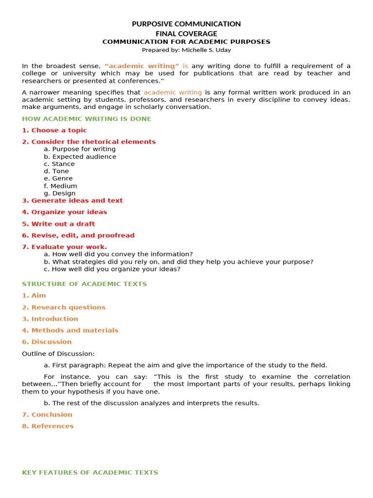 Purposive Communication. Final Covereage Lesson 1 and 2 | PDF ...