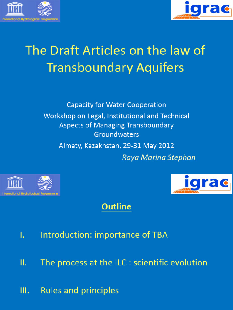 Draft Articles on Transboundary Aquifers | PDF | Aquifer | Groundwater