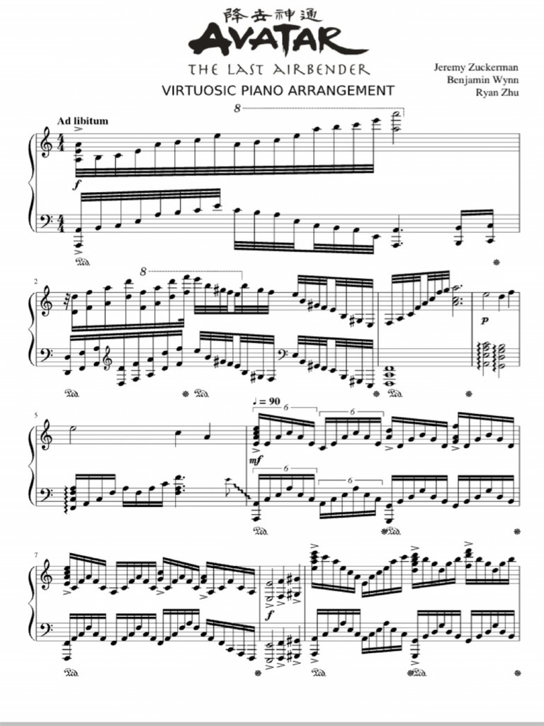 Avatar Last Airbender Main Theme (Hard) | PDF