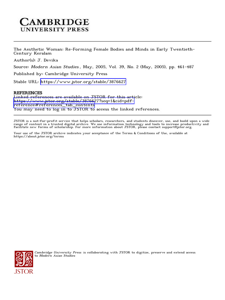 Devika AestheticWomanReForming 2005 | PDF | Kerala | Modesty