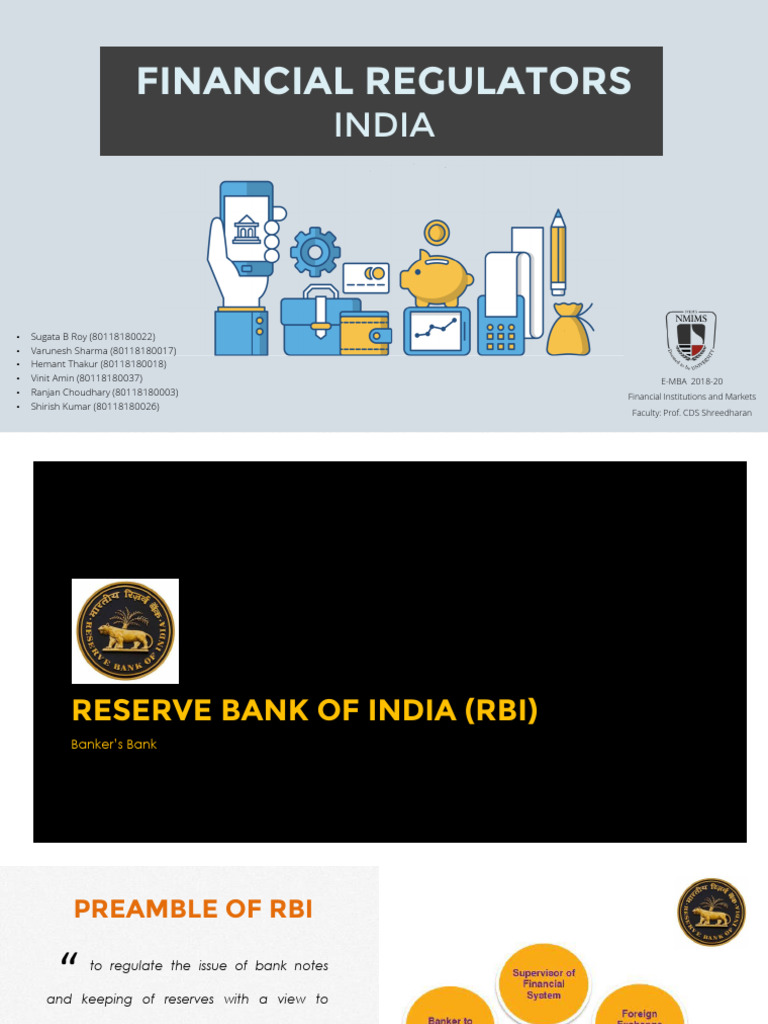 Fin Regulators | PDF | Reserve Bank Of India | Banks