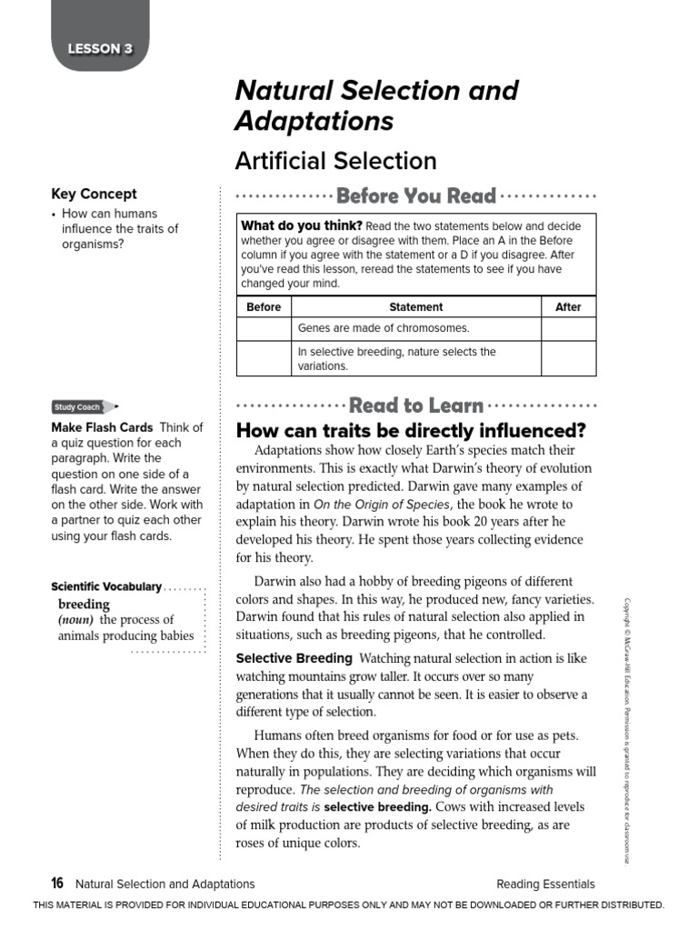 Lesson 3 Artificial Selection | PDF | Recombinant Dna | Genetic Engineering