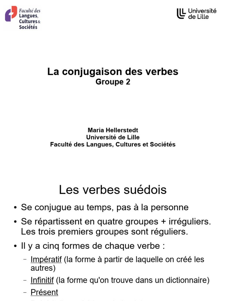 Conjugaison Groupe 2 Des Verbes | PDF