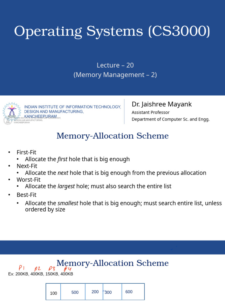 Lecture 28MemoryManagement2 | PDF | Cpu Cache | Operating System Technology
