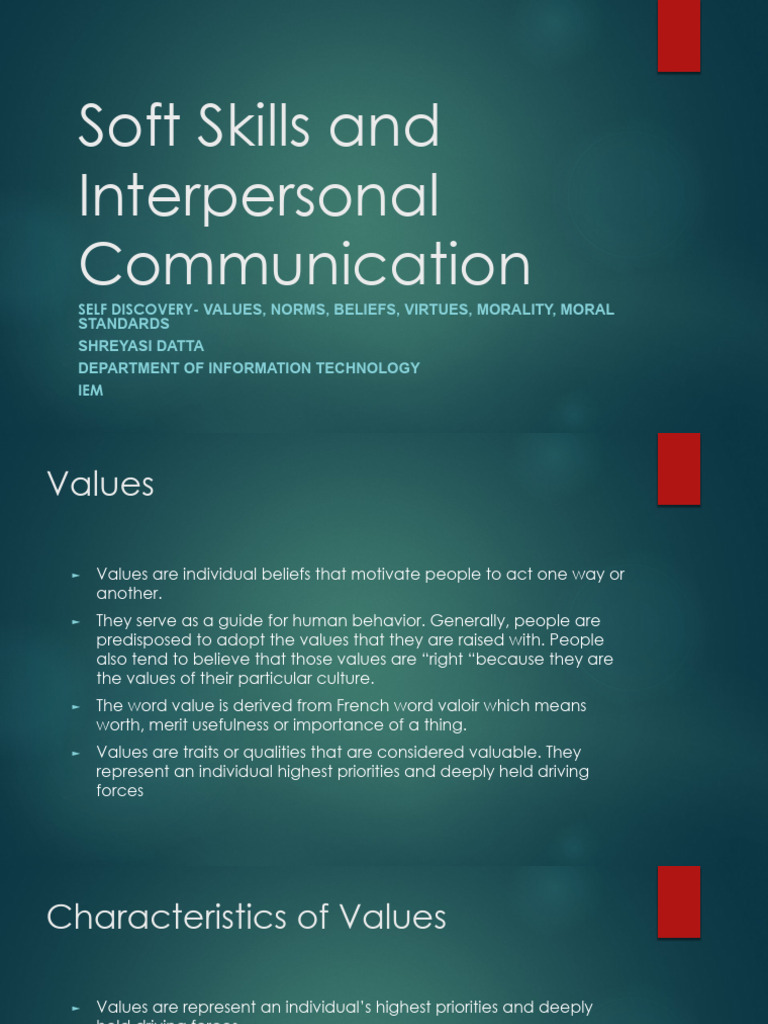 Soft Skills and Interpersonal Communication LEC 5.Pptx-1-1 | PDF | Virtue | Morality