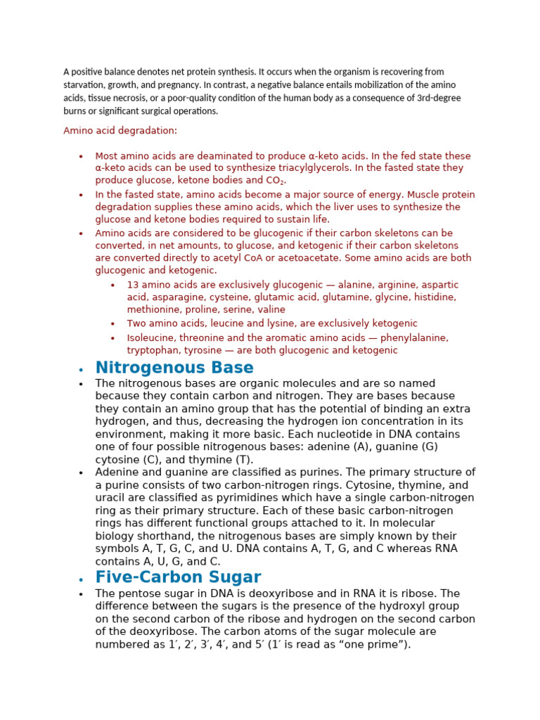 nucleic acid | PDF | Amino Acid | Directionality (Molecular Biology)