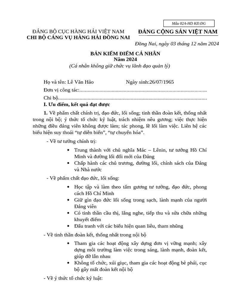 Ban Kiem Diem Dang Vien 2024 | PDF