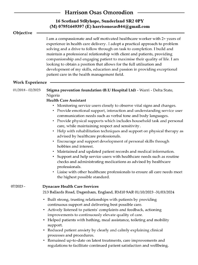 Osas CV London Copy 2 | PDF
