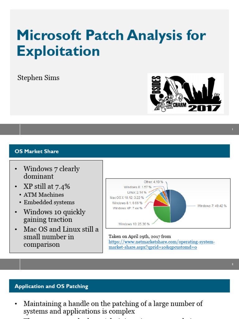 Sims_Patch_Diff_BSides_Baltimore | PDF | Microsoft Windows | Windows 10